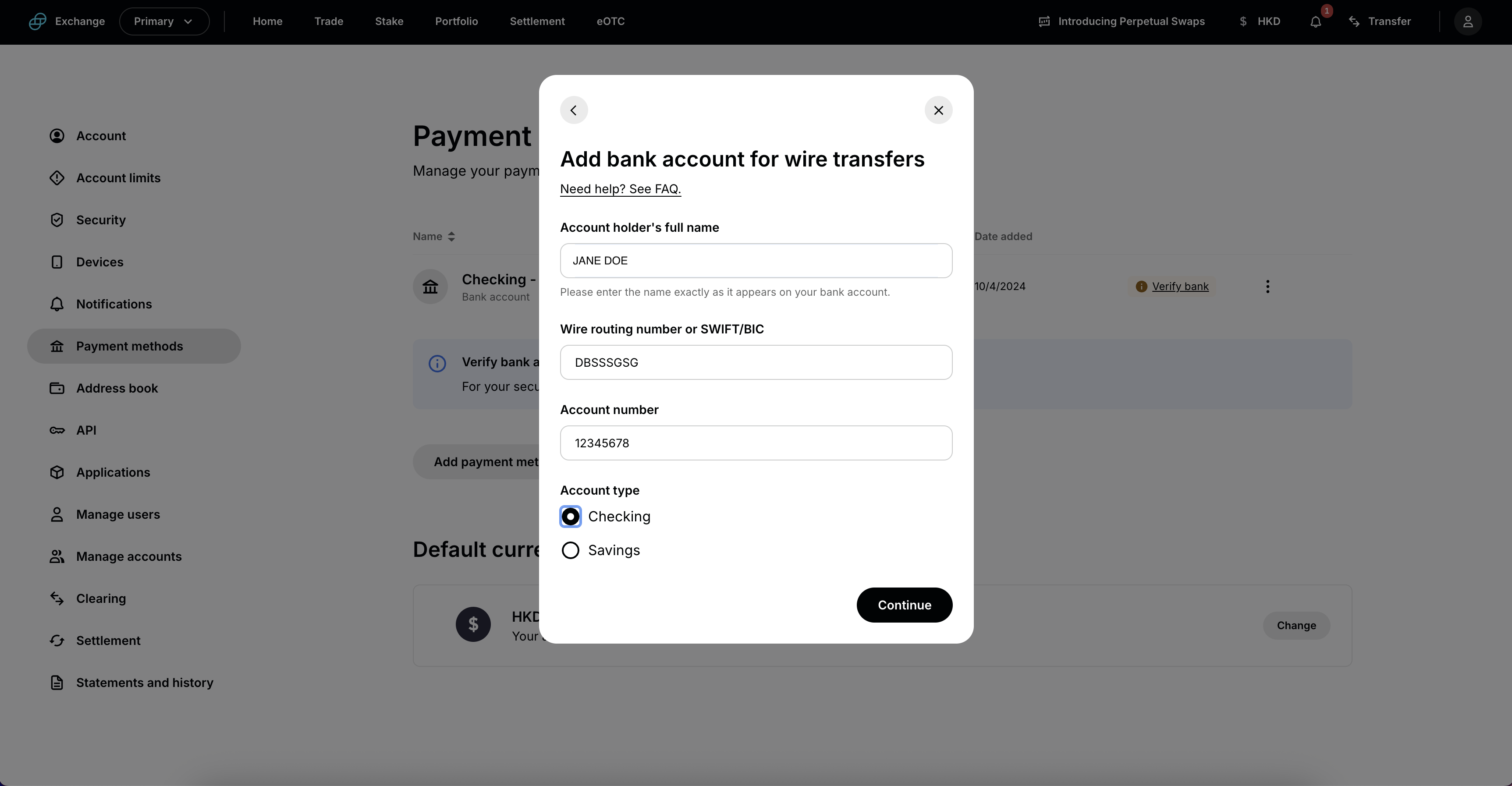 How do I add my Bank Account? (Non-U.S. Customers) – Gemini